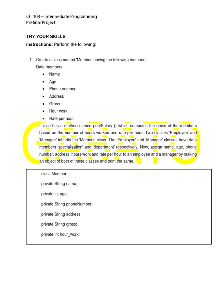 CC 103 – Intermediate Programming | PDF | Computer Engineering ...