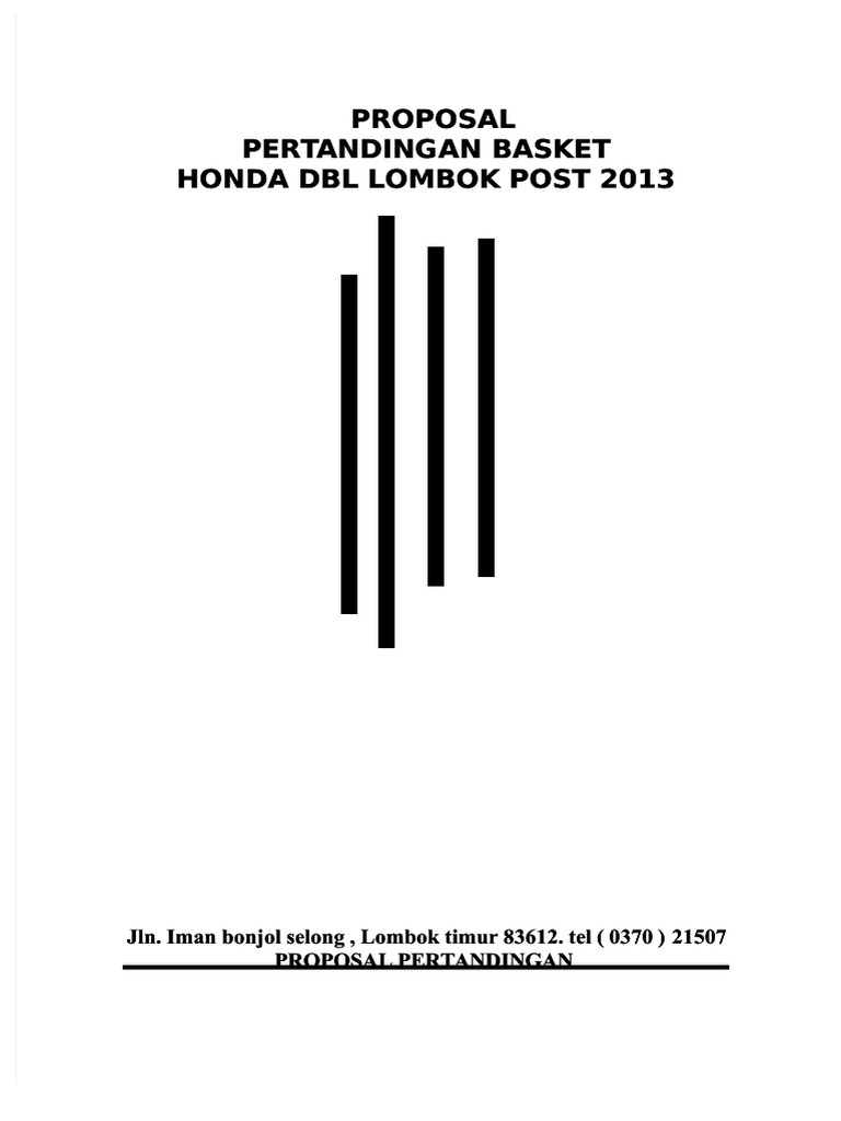 Proposal Pertandingan Basket DBL 2013 | PDF