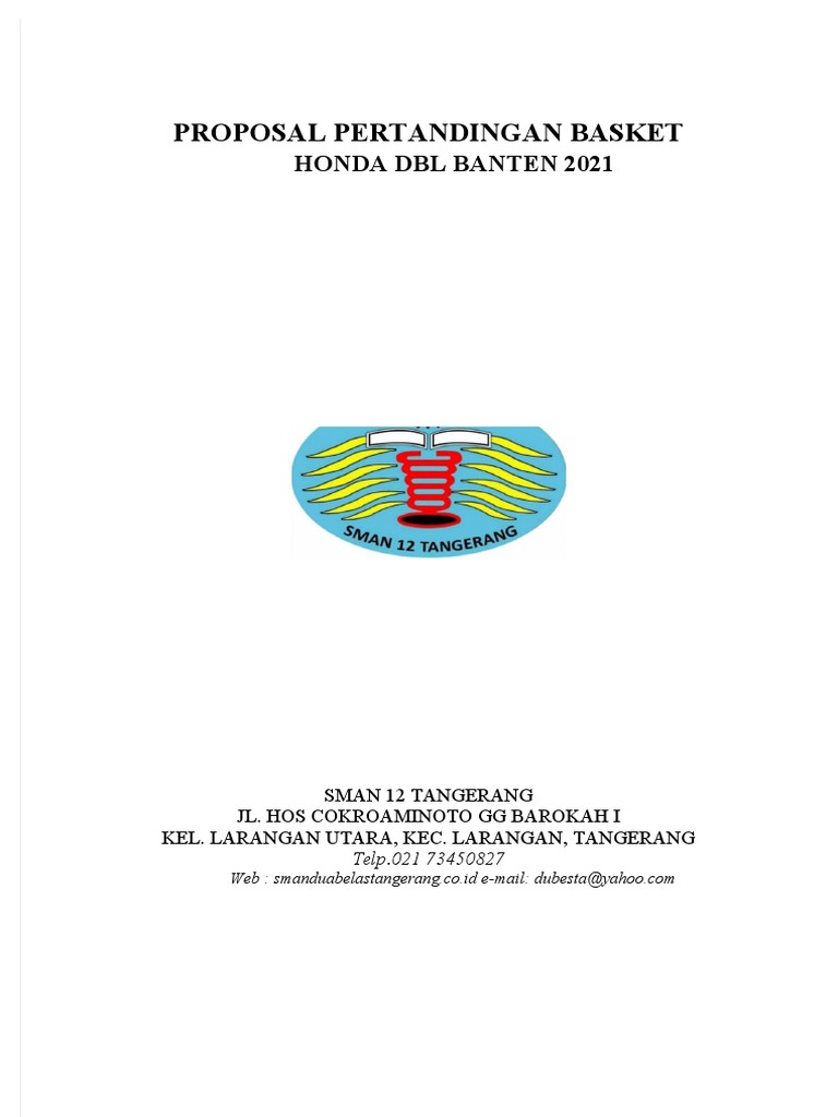 Proposal DBL SMAN 12 Tangerang Revisi | PDF