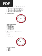 Soal Telling Time Bahasa Inggris Kelas 7 | PDF