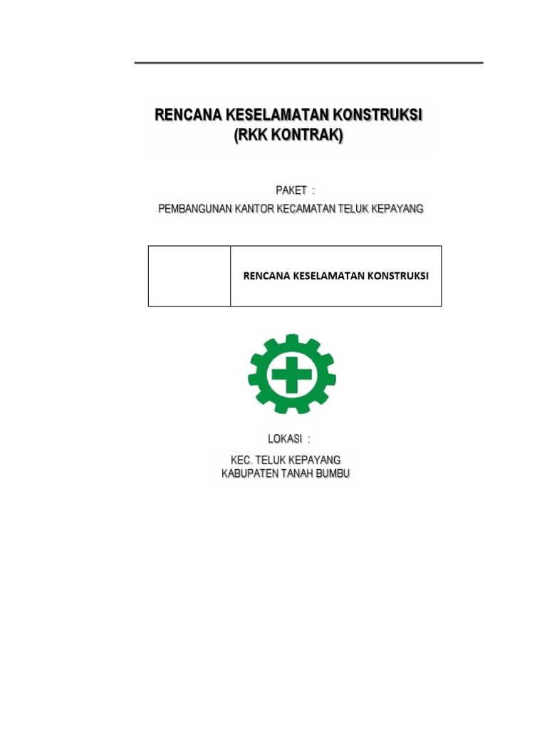 Rencana Keselamatan Konstruksi RKK | PDF
