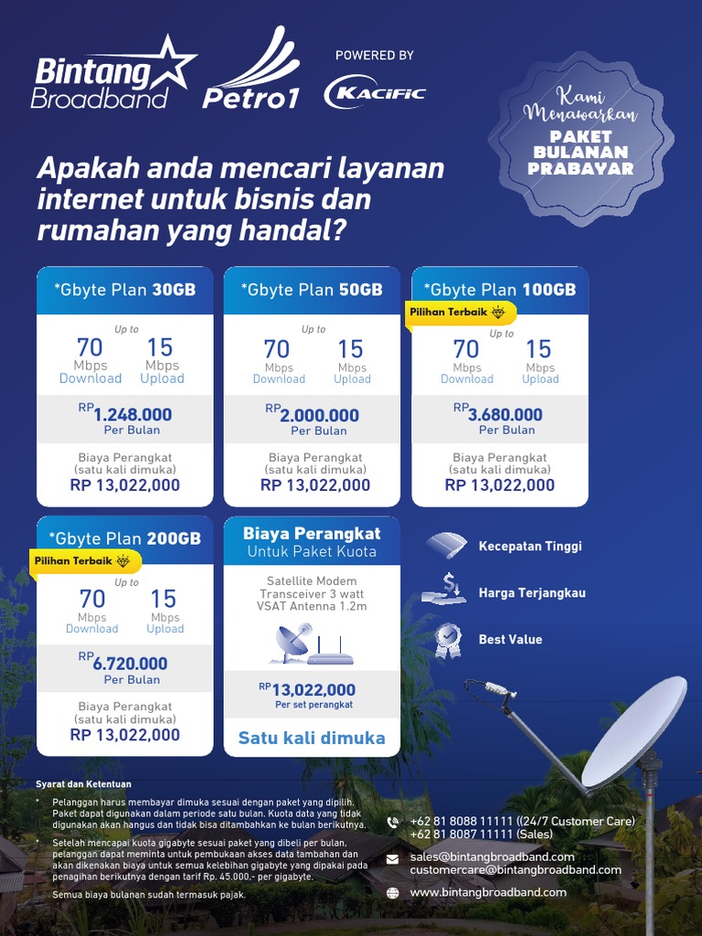 Bintang Broadband - Prepaid Gybte Plan Monthly Plan Brochure | PDF