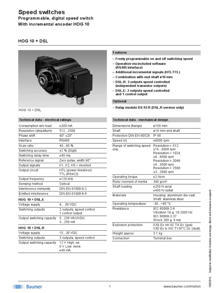 Speed Switches: Programmable, Digital Speed Switch With Incremental ...