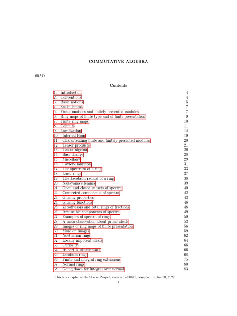 Algebra | PDF | Ring (Mathematics) | Module (Mathematics)