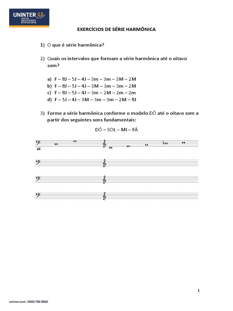 Exercícios de Série Harmônica | PDF
