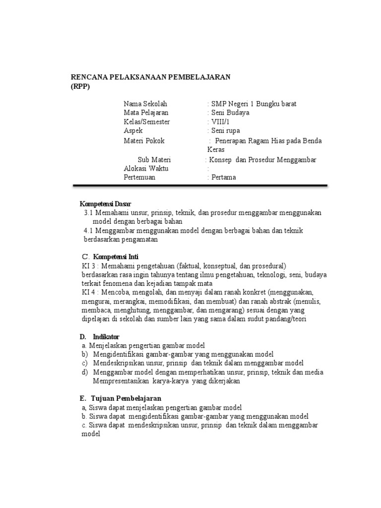 RPP Seni Budaya (Rupa) | PDF | Seni