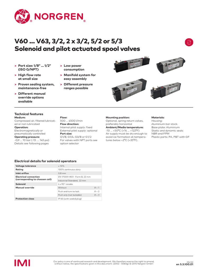 Norgren Valve | PDF | Valve | Gas Technologies