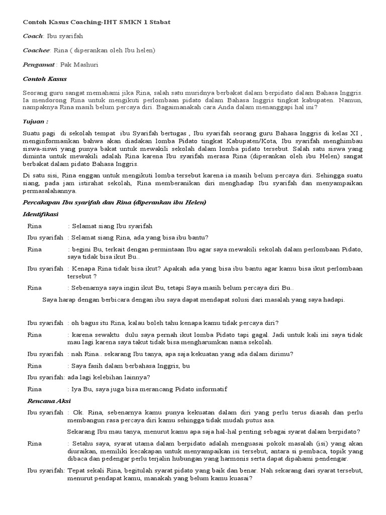 IHT Contoh Kasus Coaching | PDF