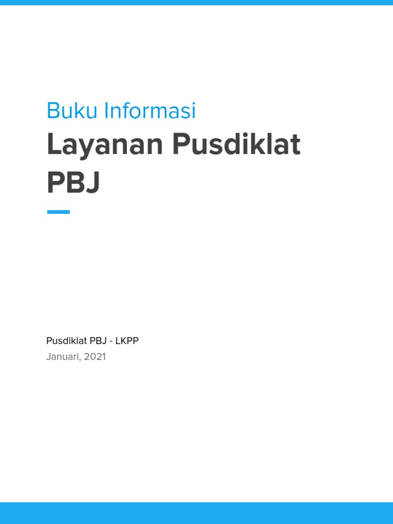 Buku Informasi Pusdiklat PBJ 2021 | PDF