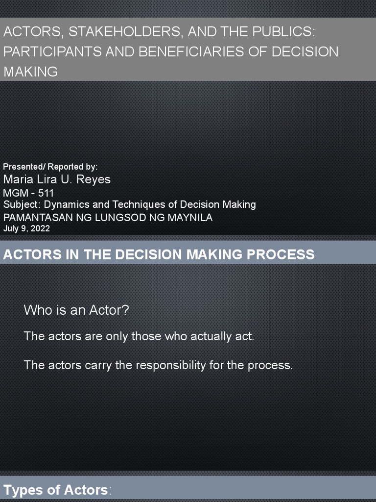 Decision Making | PDF | Stakeholder (Corporate) | Decision Making