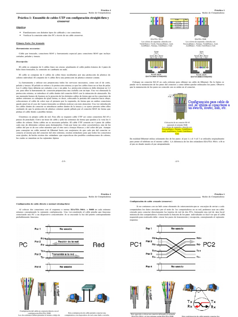 Redes - Ensamble de Cables UTP Con Configuración Straight-Thru y | PDF