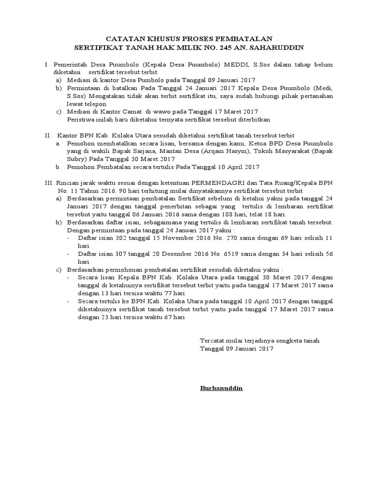 Catatan Khusus Proses Pembatalan | PDF | Hukum