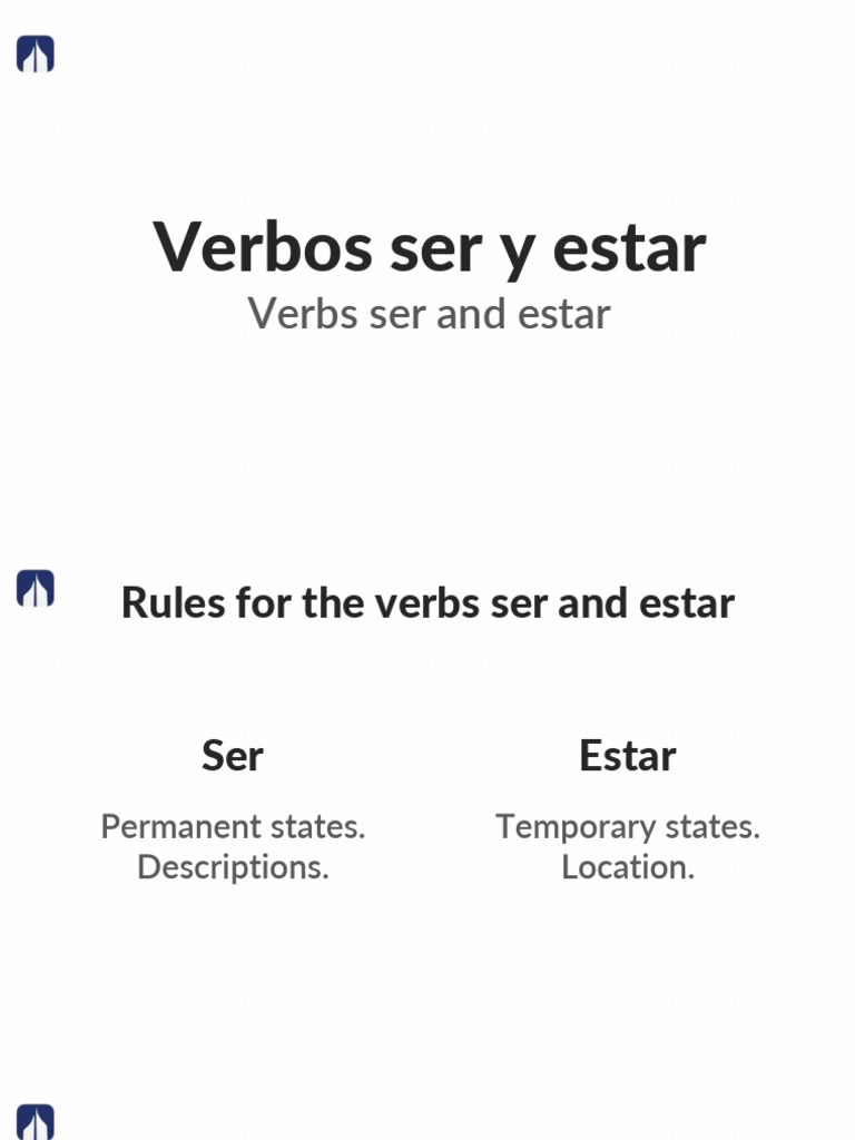 Verb Ser and Estar | PDF