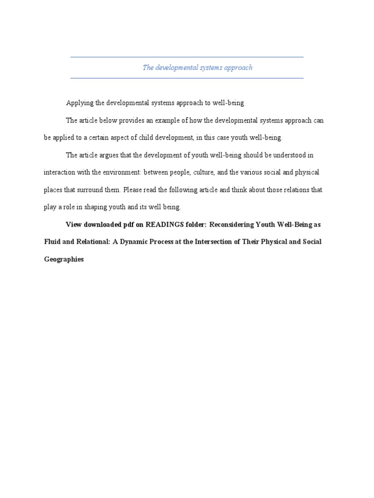 The Developmental Systems Approach: View Downloaded PDF On READINGS ...