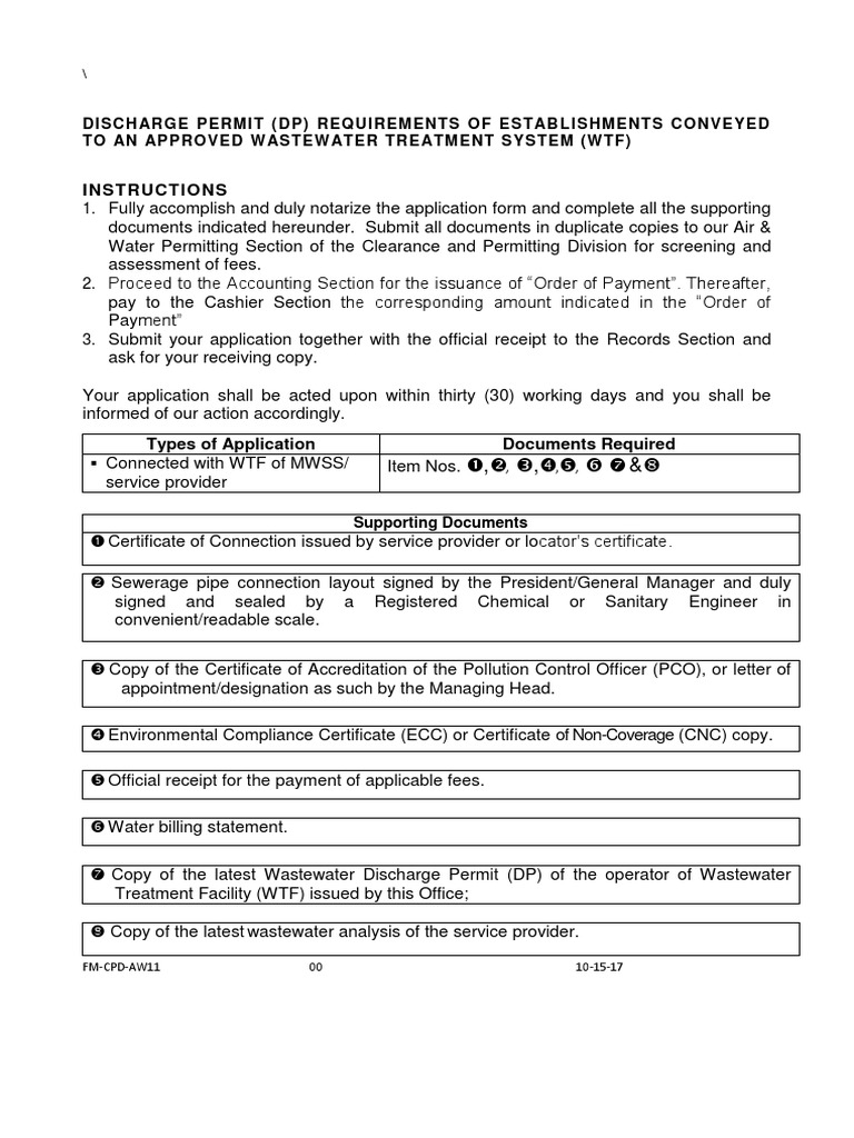 Discharge Permit Requirementsforlocator | PDF