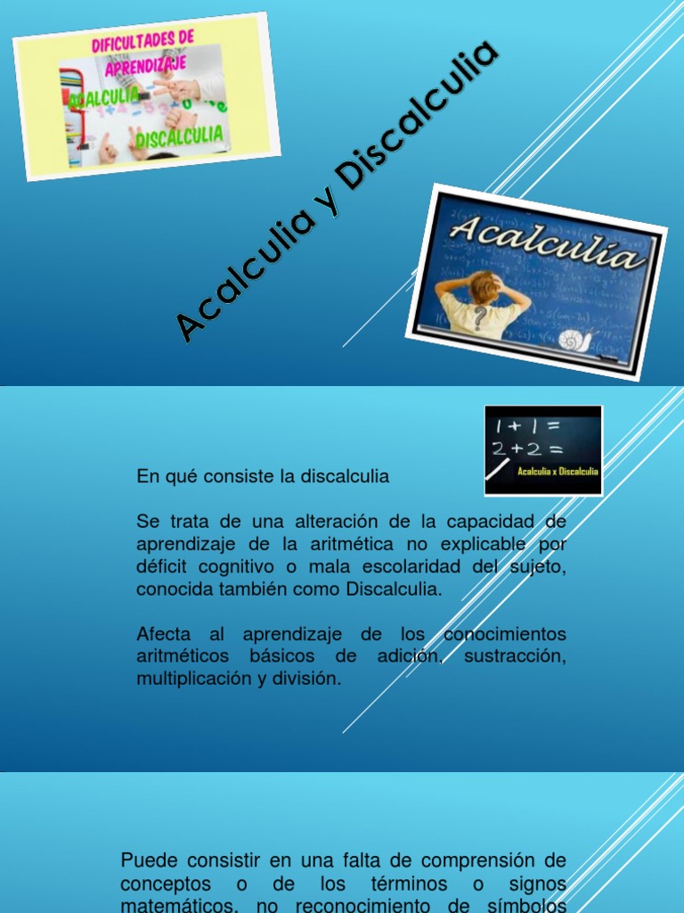 4.2 Acalculia y Discalculia | PDF | Afasia | Aprendizaje