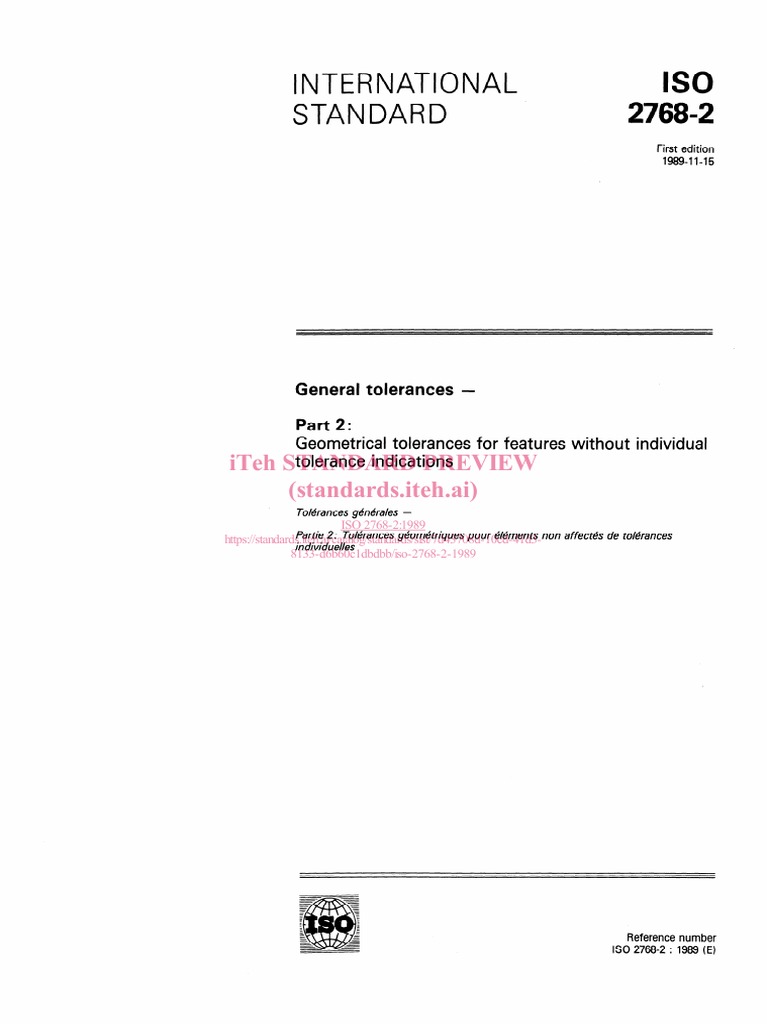 Iso 2768 2 1989 | PDF | International Organization For Standardization ...