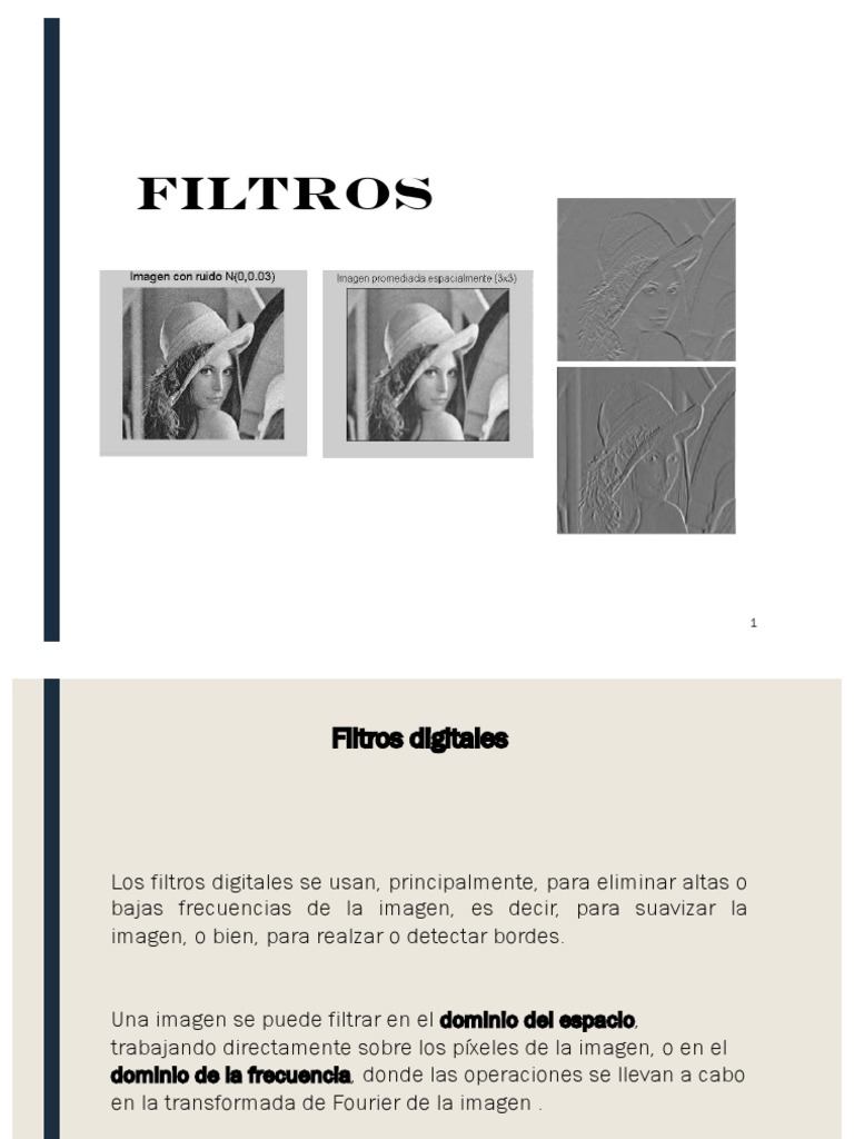 Filtros de Imagenes Digitales | PDF | Filtro electronico | Ingeniería ...