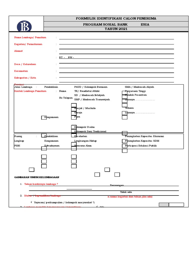 Formulir Survey & Monitoring | PDF