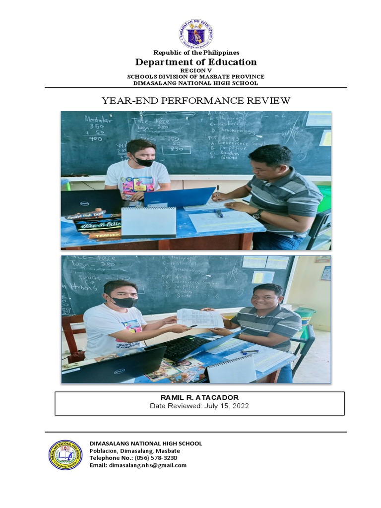 Year-End Performance Review: Department of Education | PDF | Social Science