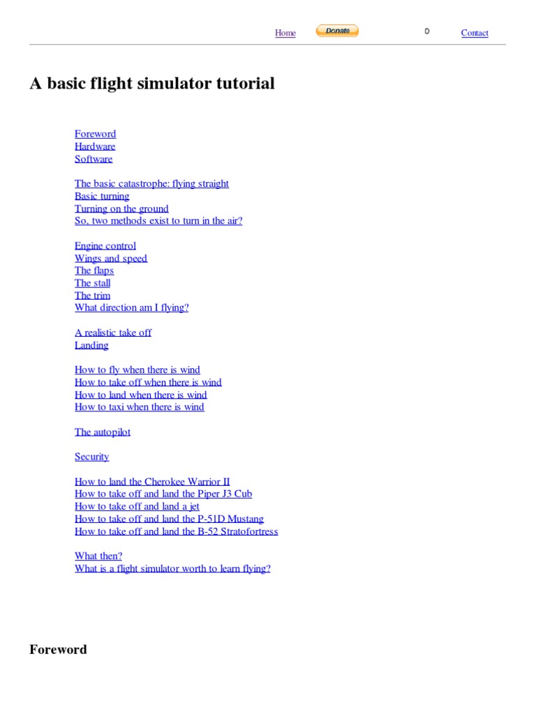 A Basic Flight Simulator Tutorial | PDF | Rudder | Internal Combustion ...