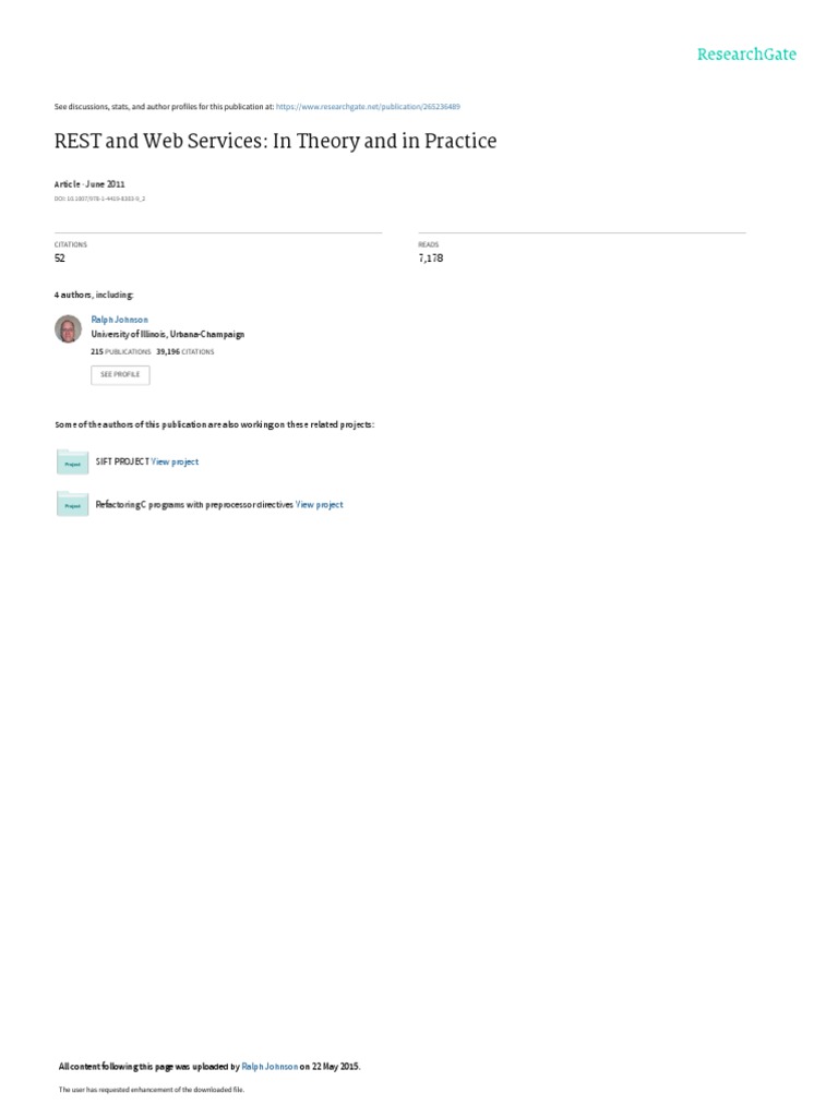 REST and Web Services: in Theory and in Practice: June 2011 | PDF ...