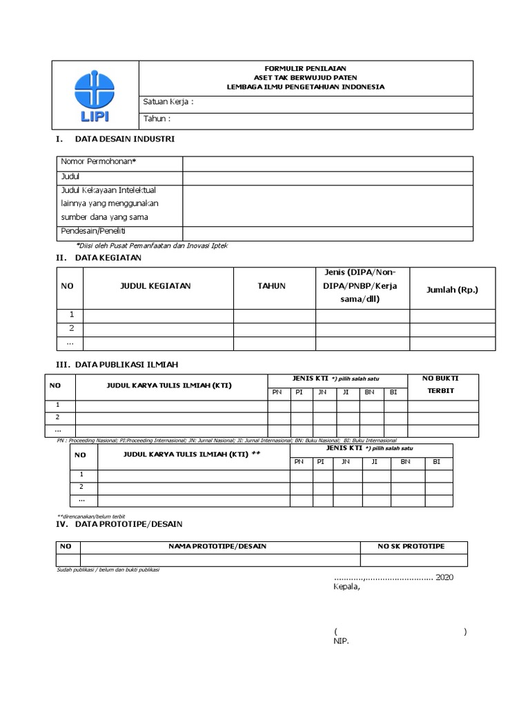 6 - New - Formulir Penilaian ATB Untuk Satker - 2020 | PDF