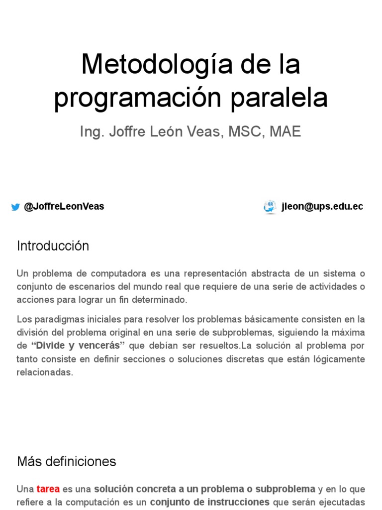 1.4 Metodología de La Programación Paralela | PDF | Computación paralela | Hilo (Computación)