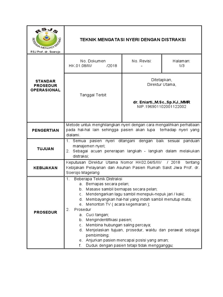 Spo - Teknik Mengatasi Nyeri Dengan Distraksi | PDF