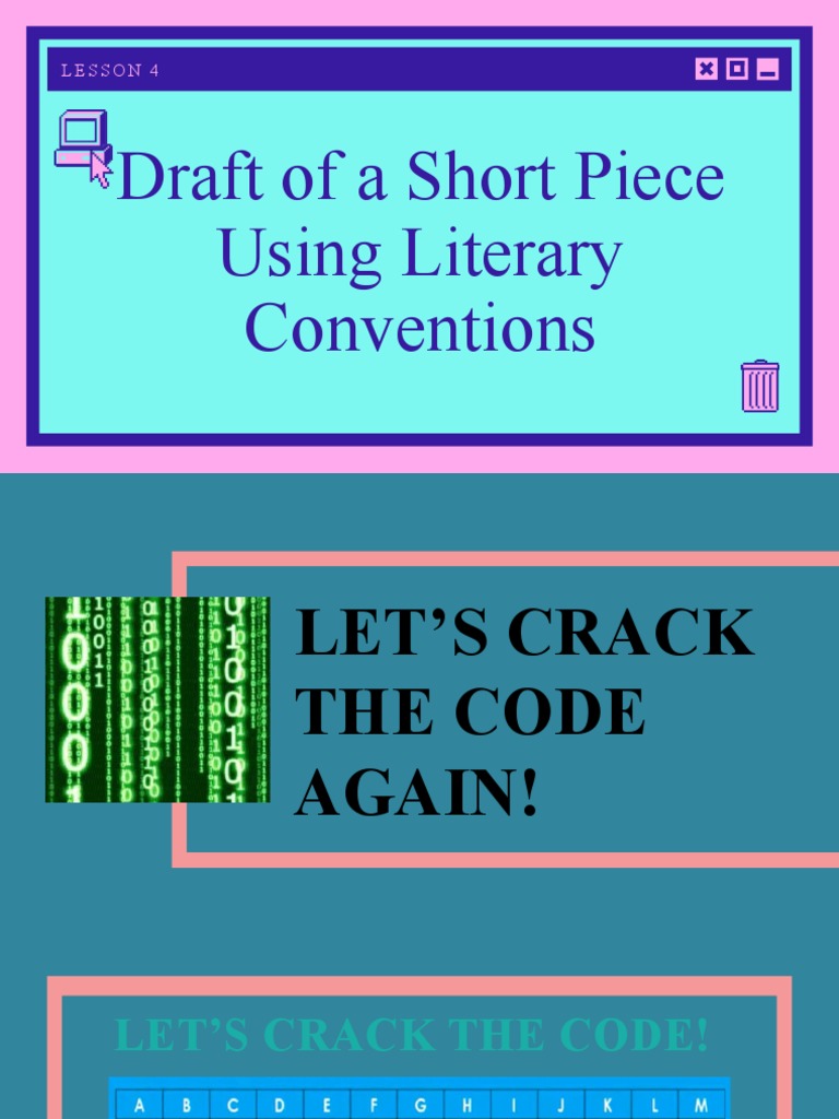 Draft of A Short Piece Using Literary Conventions: Lesson 4 | PDF ...