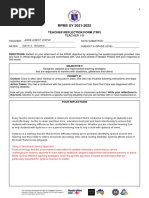 RPMS SY 2021-2022 Teacher Reflection Form (TRF) Teacher I-Iii | PDF ...