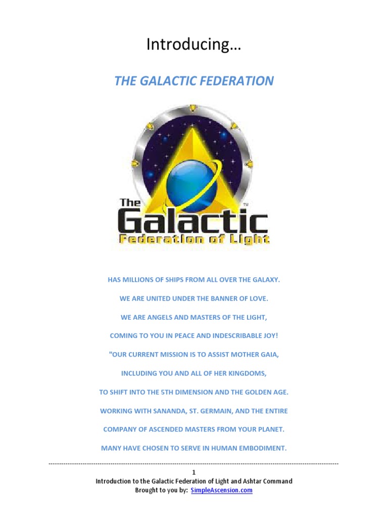Galactic Federation of Light | PDF | Ascended Master