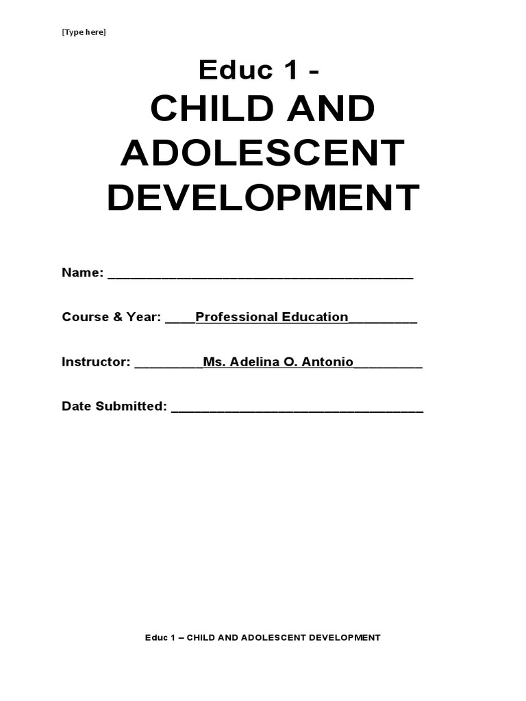 Educ 1. Module 1 | PDF | Developmental Psychology | Human Life Stages