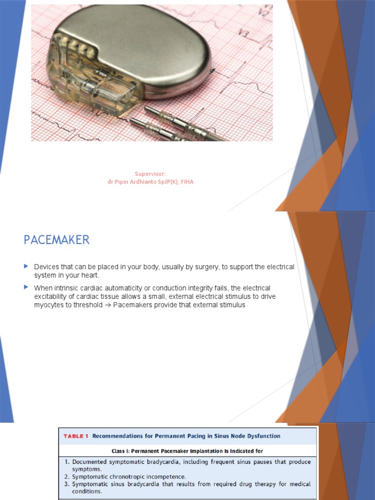 Permanent Pacemaker: Supervisor: DR Pipin Ardhianto SPJP (K), Fiha ...