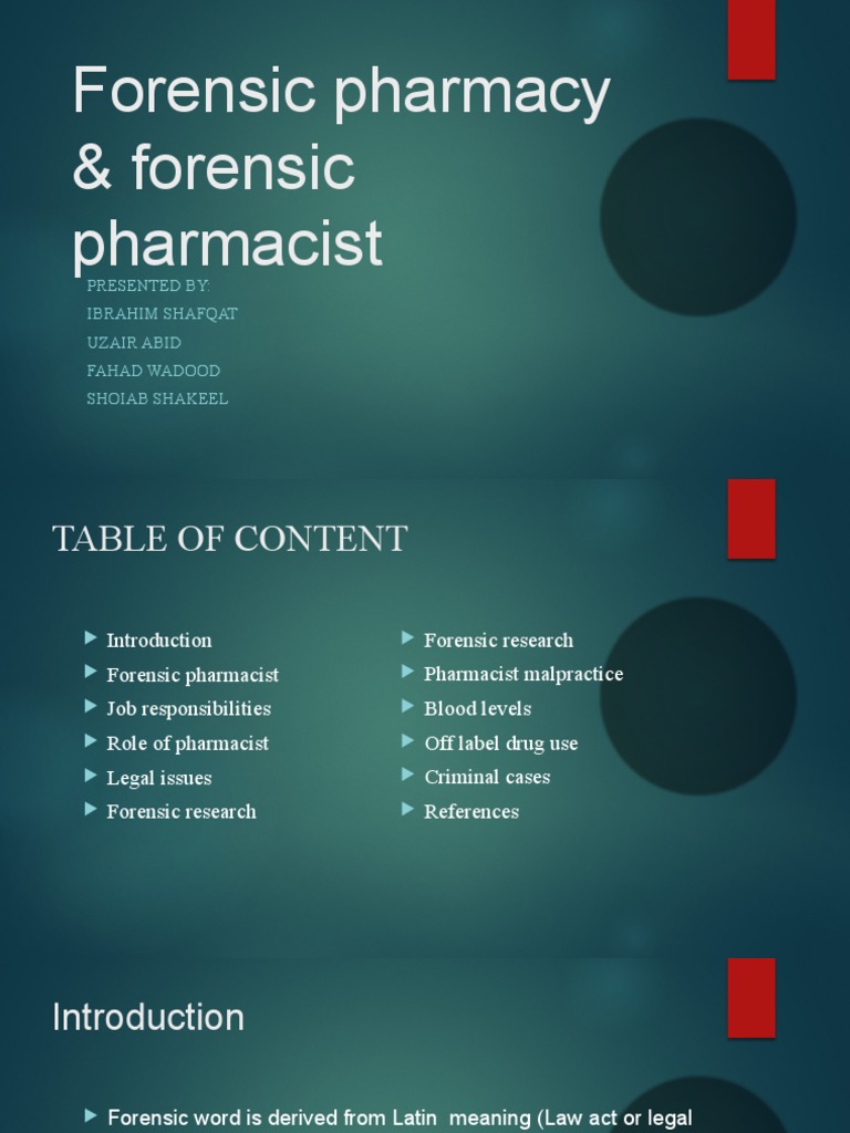 Forensic Pharmacy (1) | PDF | Pharmacy | Forensic Science
