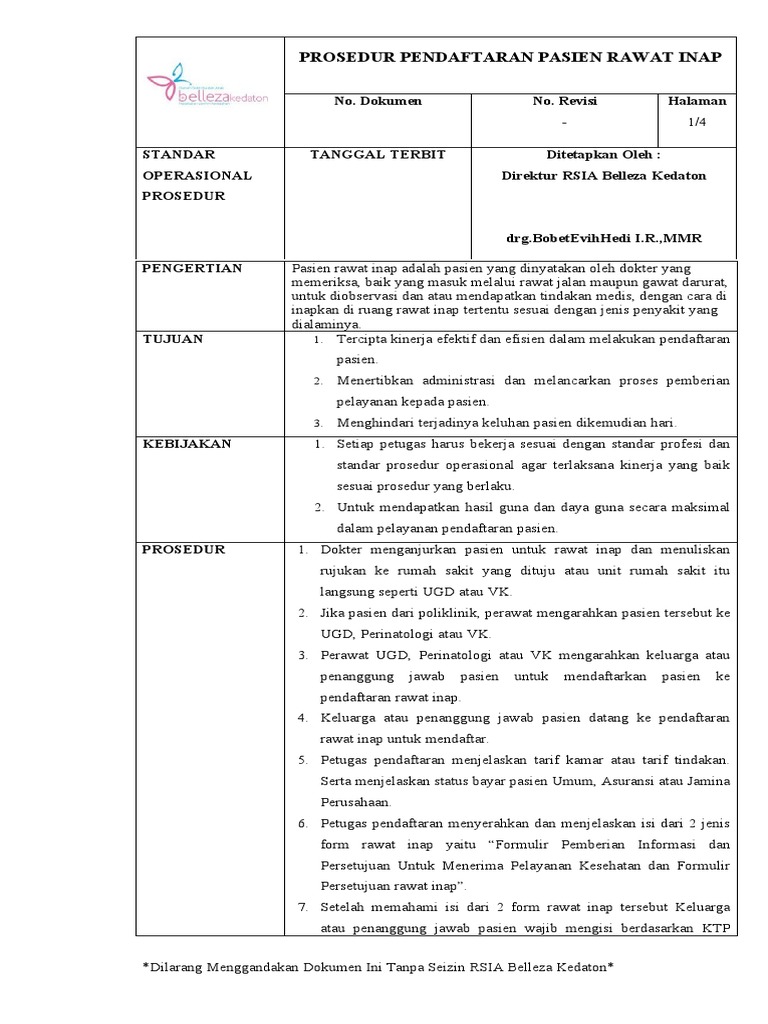 Spo Rawat Inap | PDF