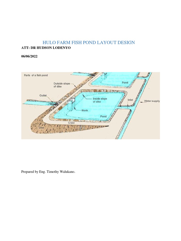 Hulo Farm Fish Pond Design Plan | PDF | Levee | Flood