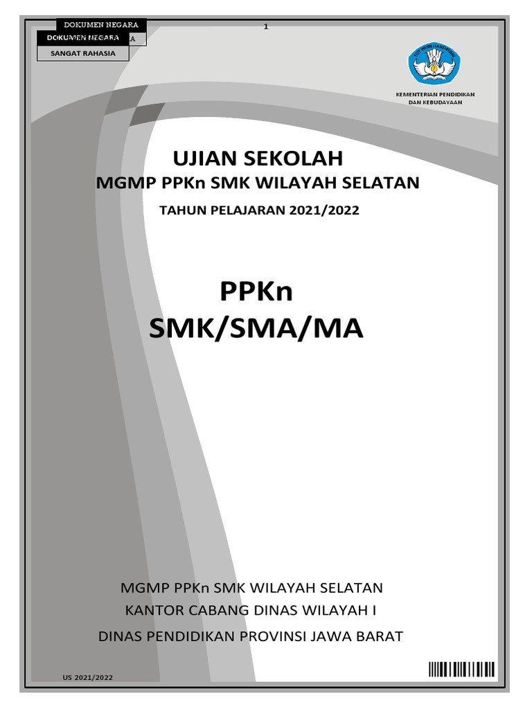 Soal Us PPKN - K13 | PDF