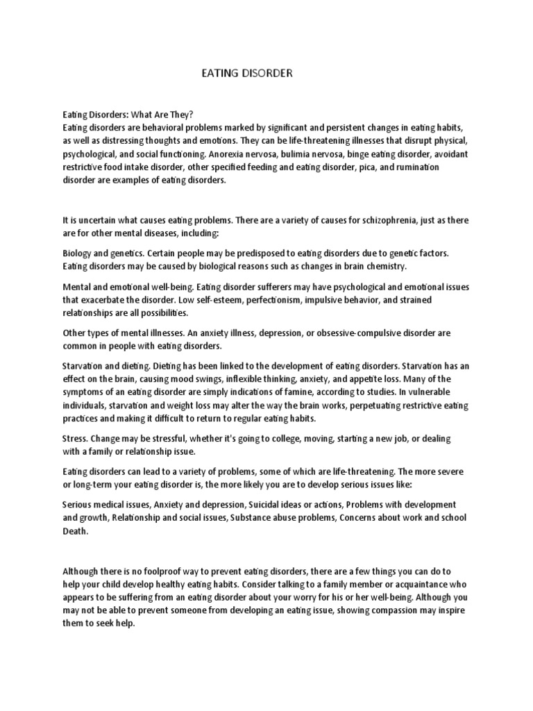 Eating Disorder | PDF | Eating Disorder | Mental Disorder