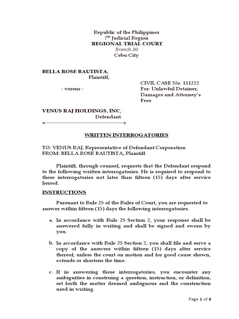 Regional Trial Court: Republic of The Philippines 7 Judicial Region ...