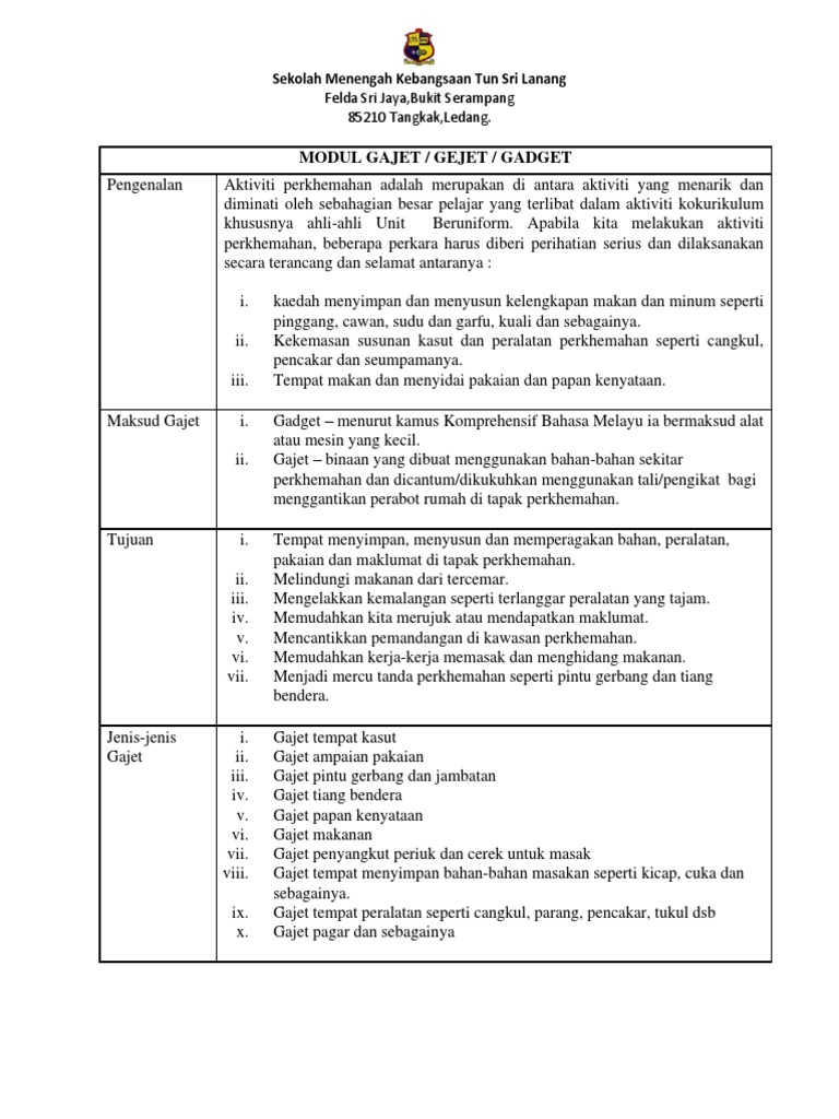 MODUL GAJET / GEJET / GADGET | PDF