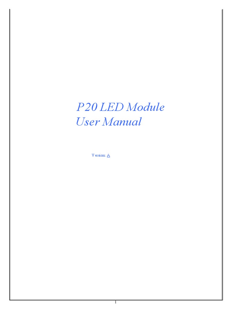 P20 LED Module User Manual | PDF | Electrical Connector | Direct Current