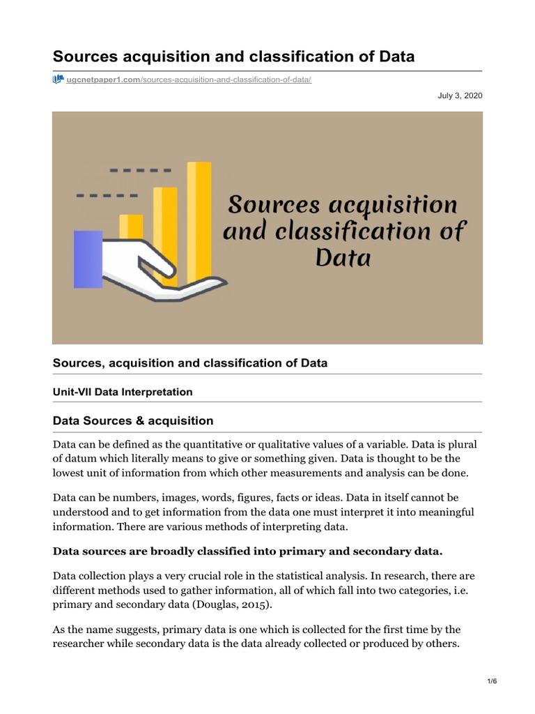 Sources Acquisition And Classification Of Data Download Free Pdf