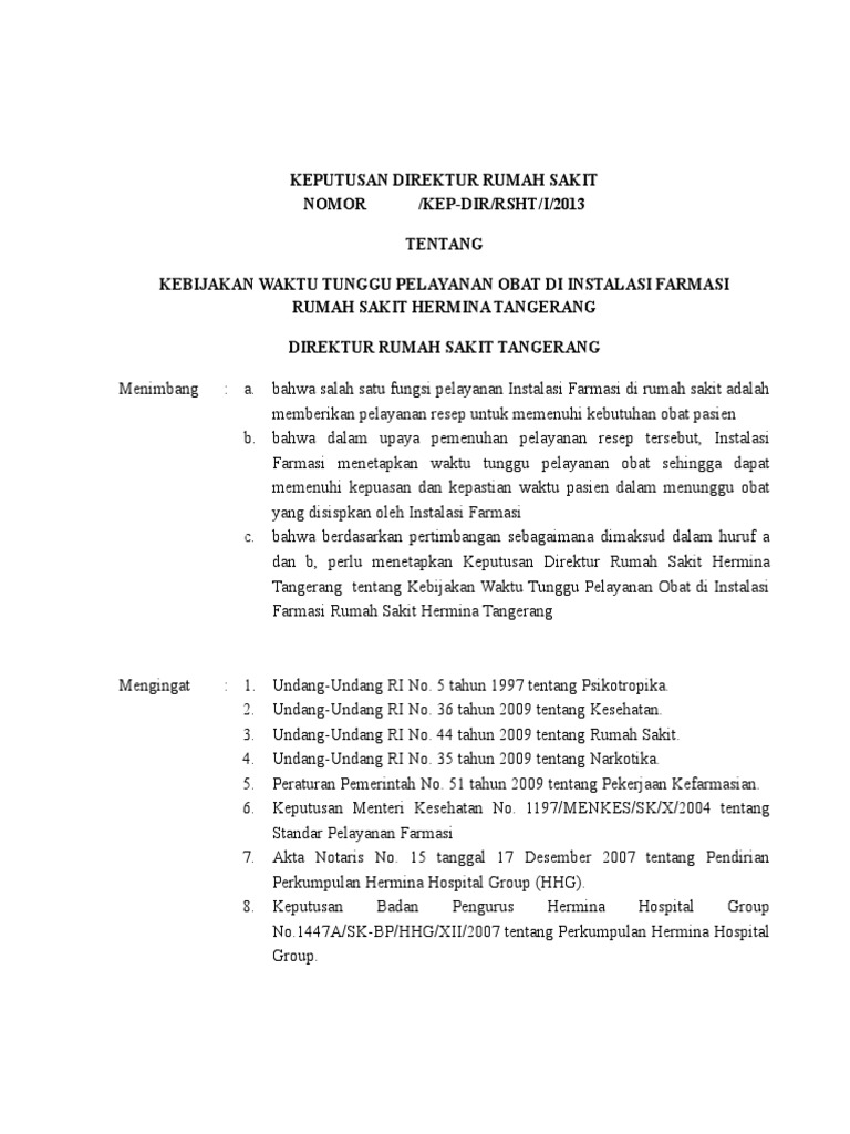 SK Keb - Waktu Tunggu Yan Obat | PDF