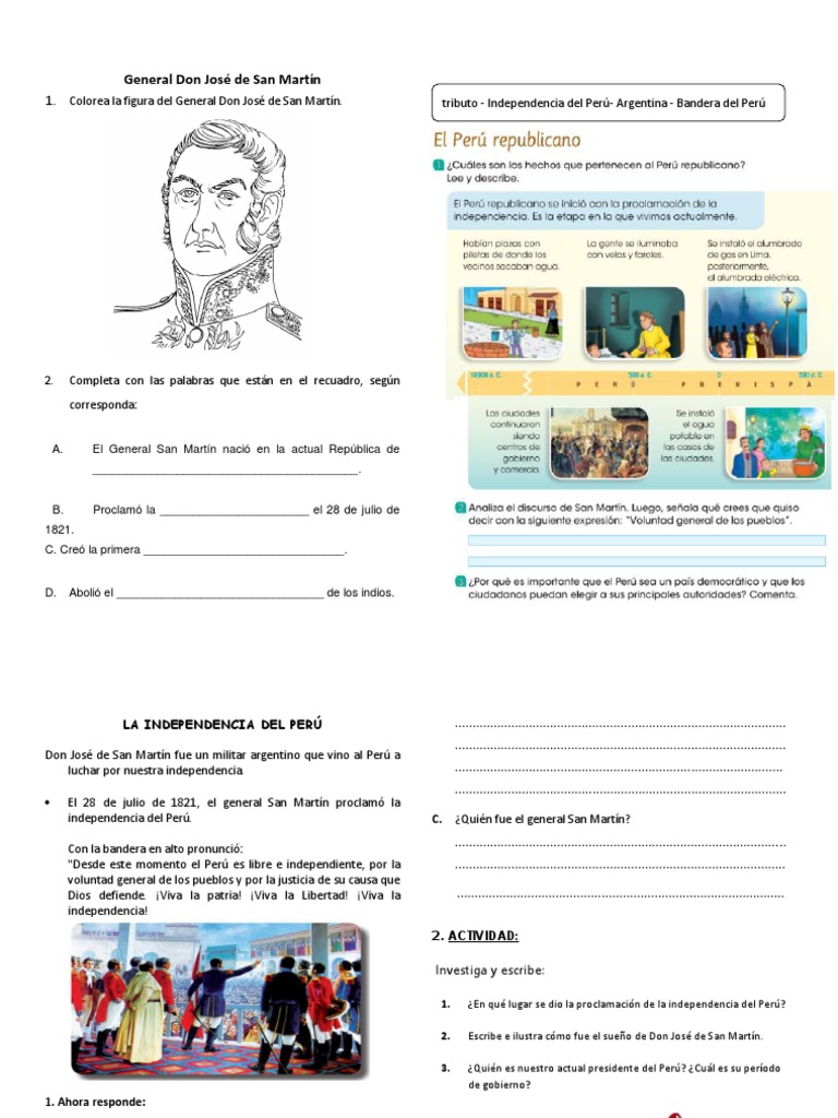 Ficha de La Proclamación de La Independencia | PDF | Perú | América del Sur