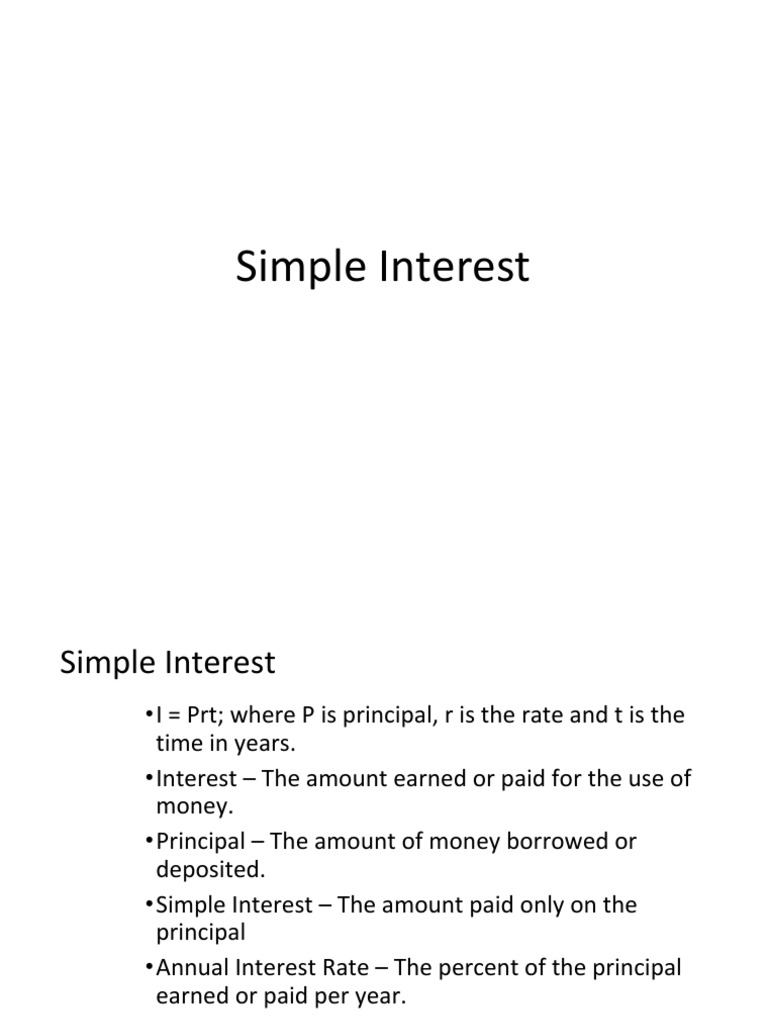 SIMPLE INTEREST | PDF