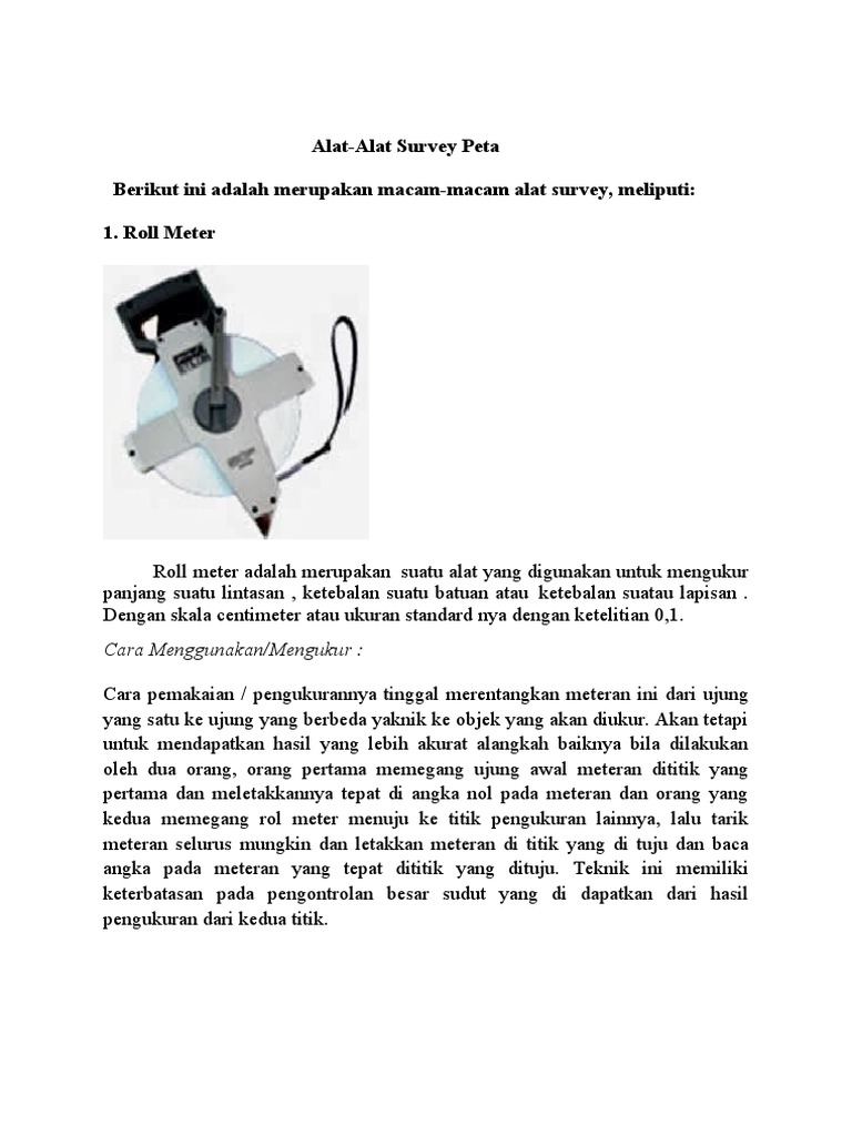 Alat-Alat Survey Peta | PDF | Metode & Bahan Ajar | Sains & Matematika