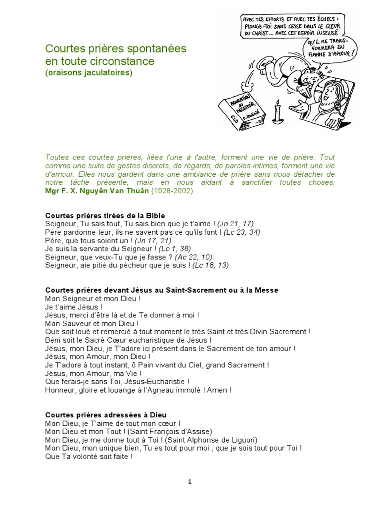 Courtes Prieres Oraisons Jaculatoires | PDF | Saint-Esprit | Marie ...