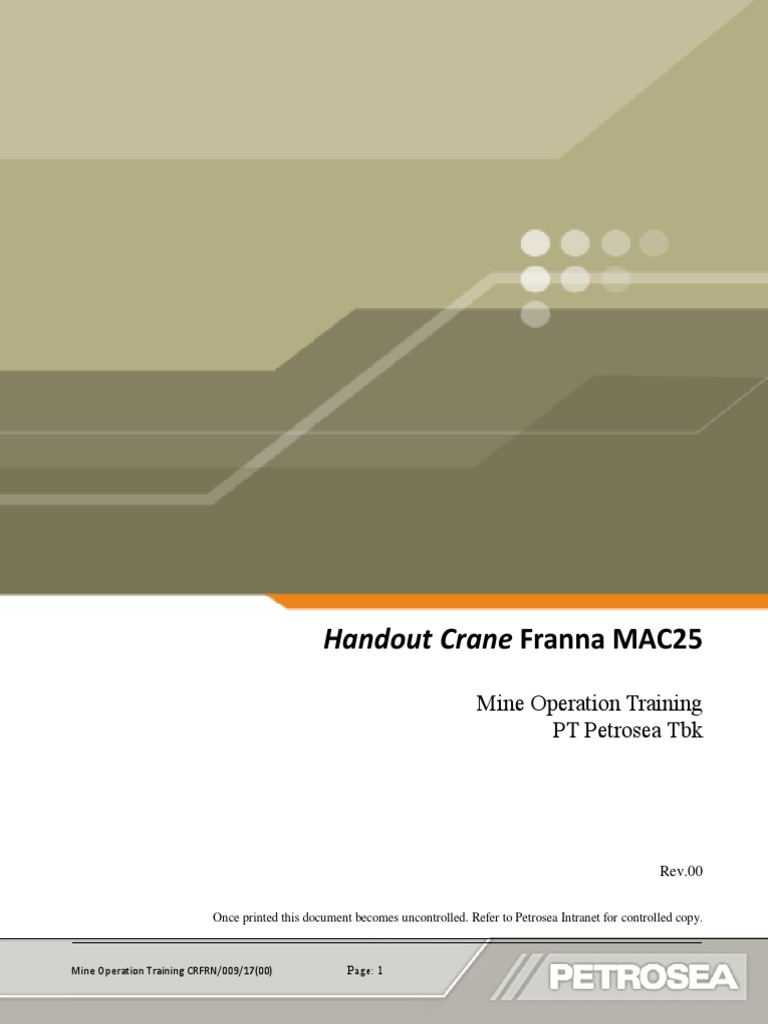 Handout Crane Franna MAC25 | PDF