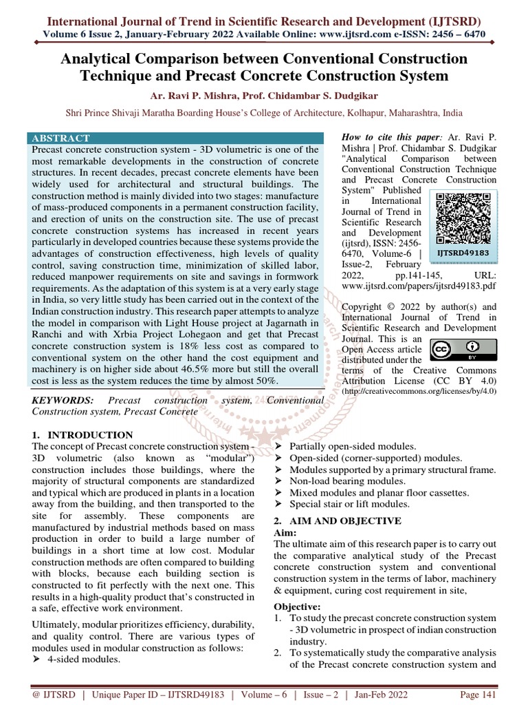 Analytical Comparison Between Conventional Construction Technique and ...
